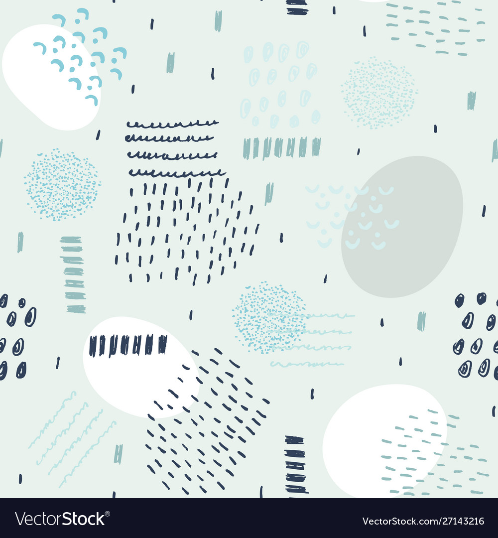 Seamless pattern with hand drawn abstract Vector Image