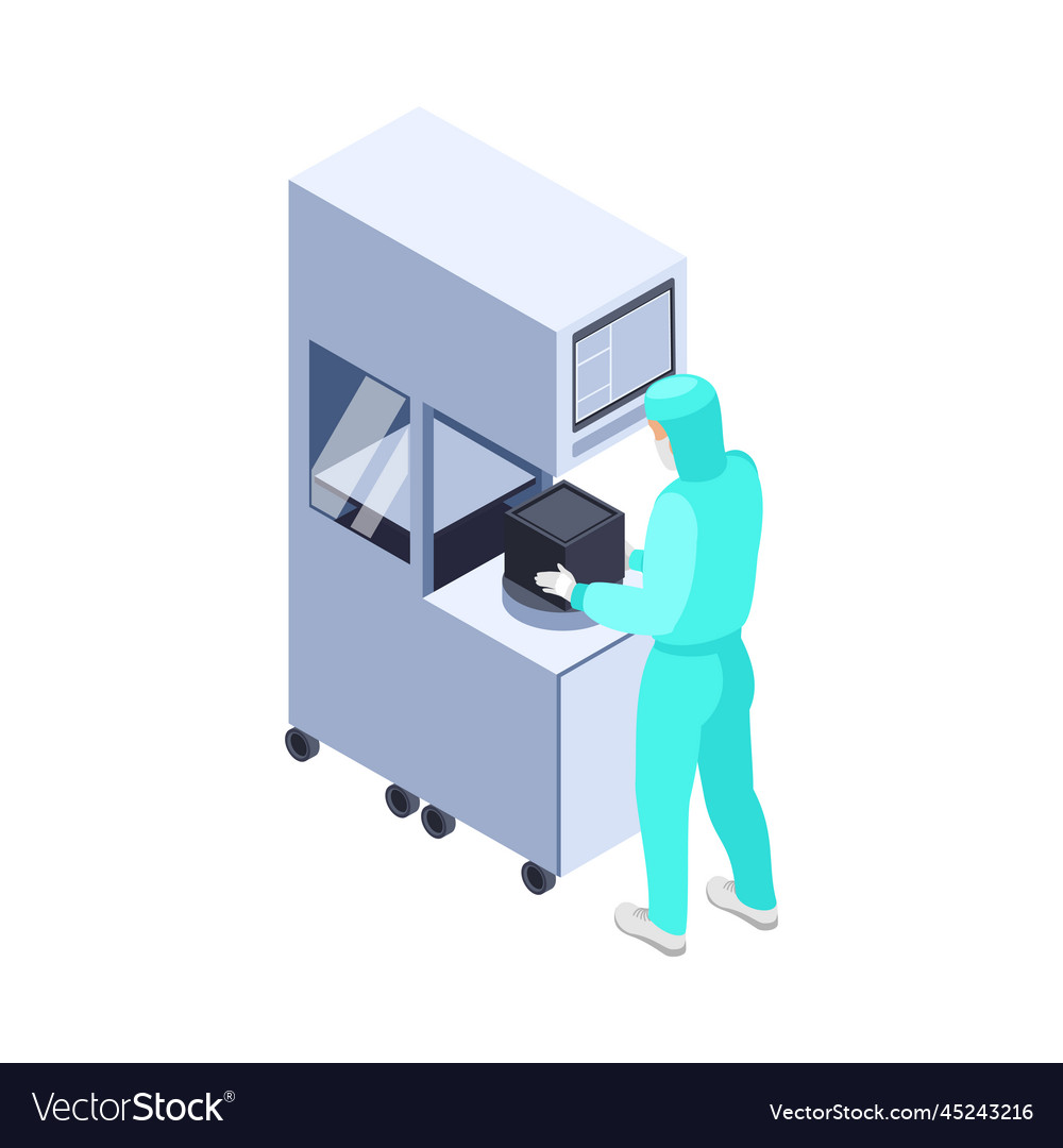 Semiconductor production procedure composition Vector Image