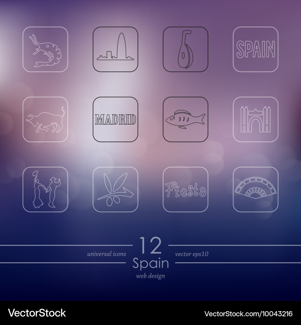 Set of spain icons Royalty Free Vector Image - VectorStock
