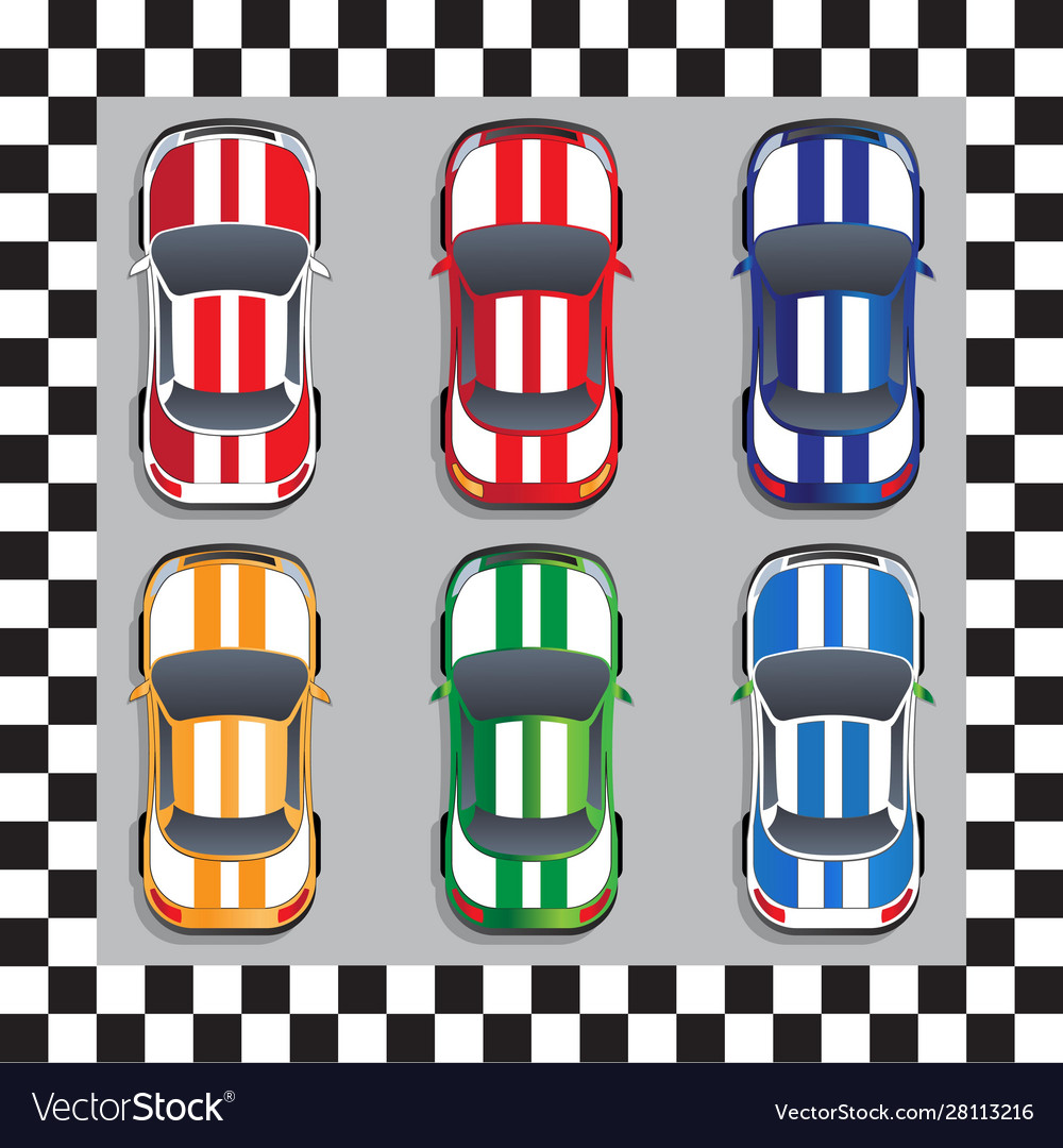 Set racing cars Royalty Free Vector Image - VectorStock