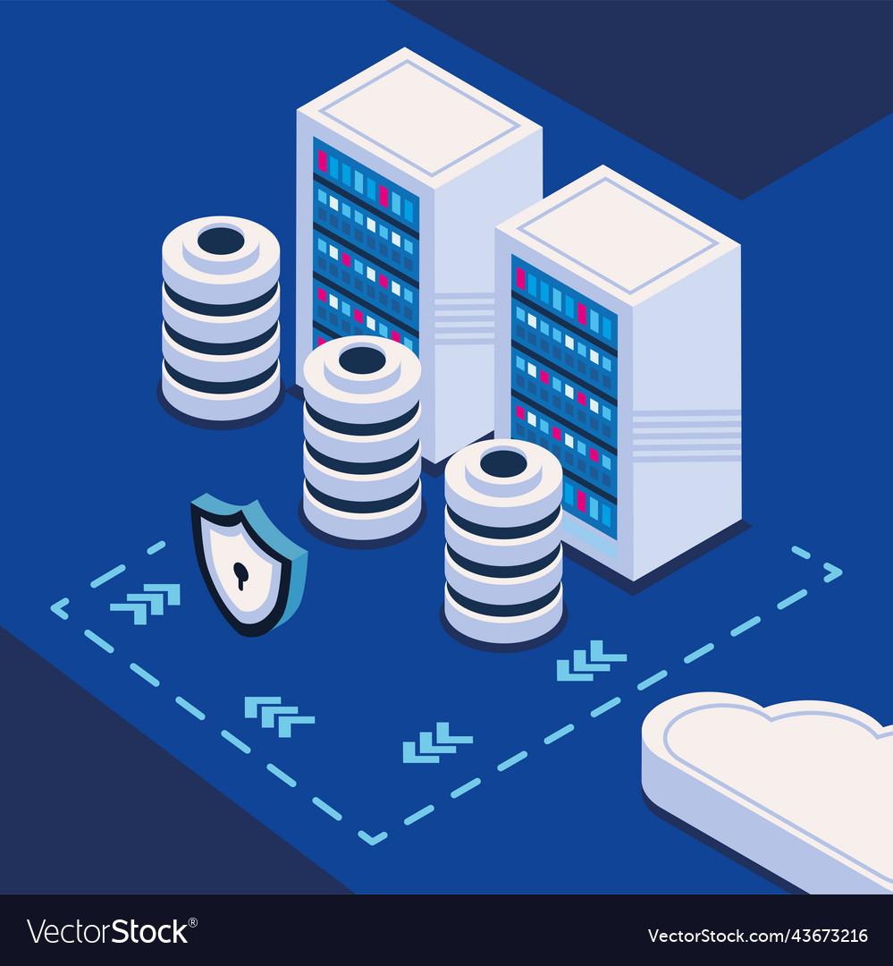 Storage data server Royalty Free Vector Image - VectorStock