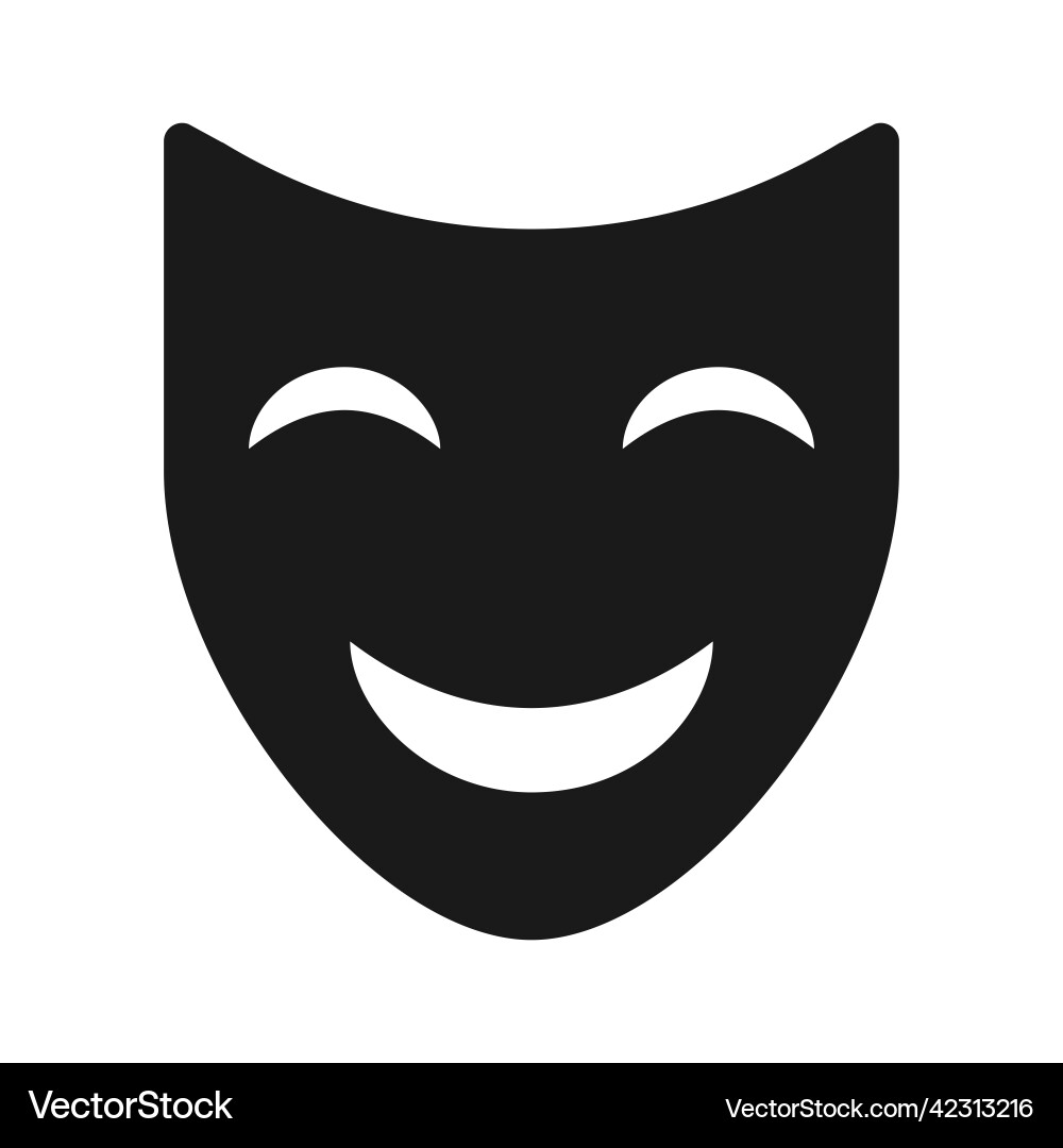 Theater face mask icon emotion actor comedy Vector Image