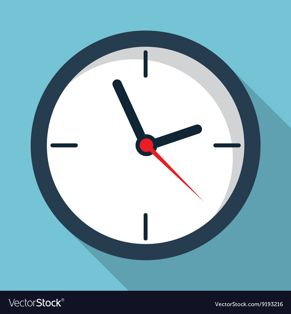 Time design clock icon flat Royalty Free Vector Image