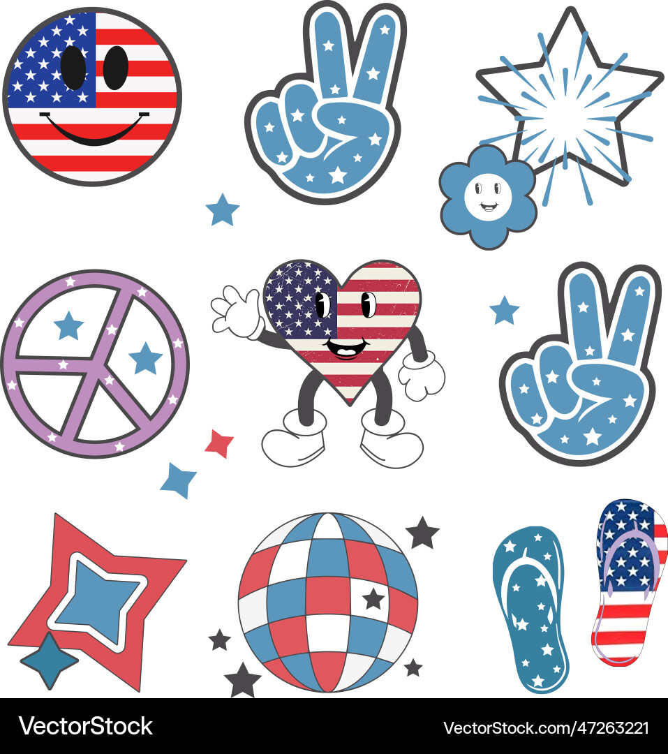4th of july sublimation bundle Royalty Free Vector Image