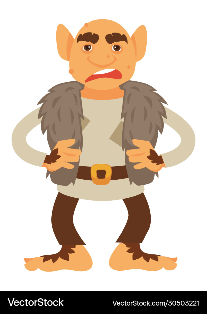 Angry troll character scandinavian mythology or Vector Image