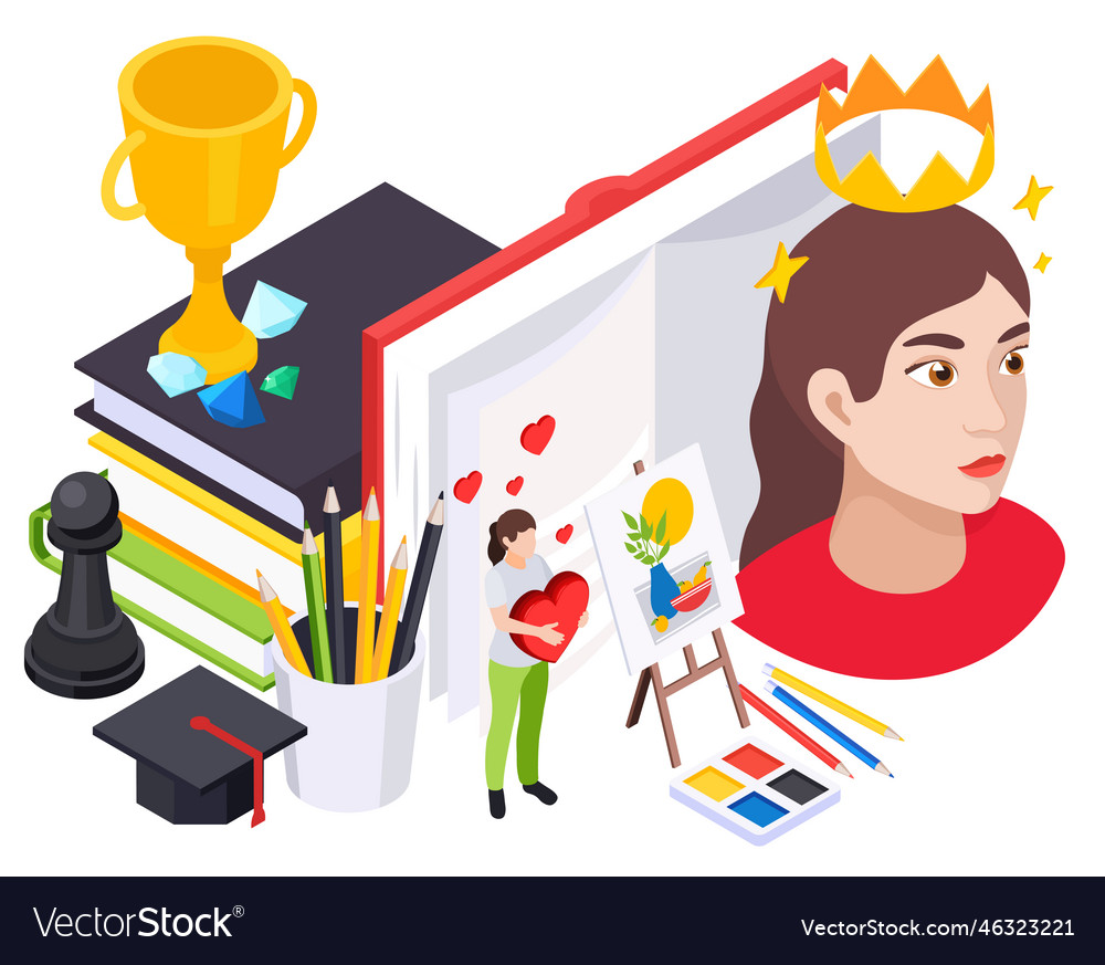 Art self esteem composition Royalty Free Vector Image