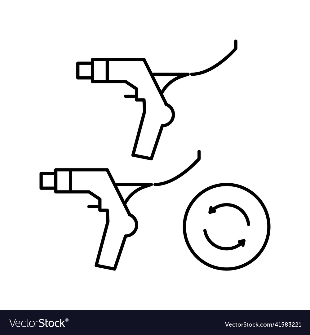 Brake levers replacement line icon Royalty Free Vector Image