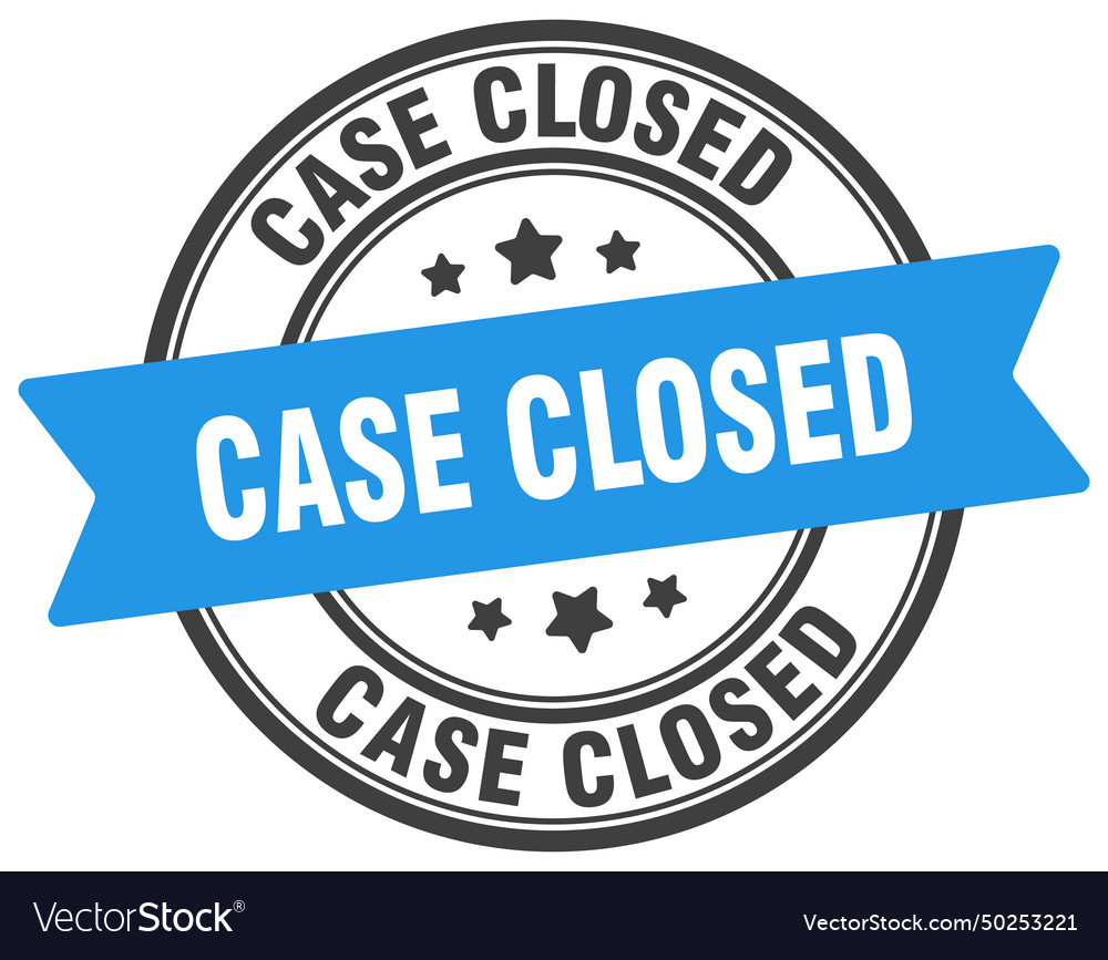 Case closed stamp label Royalty Free Vector Image