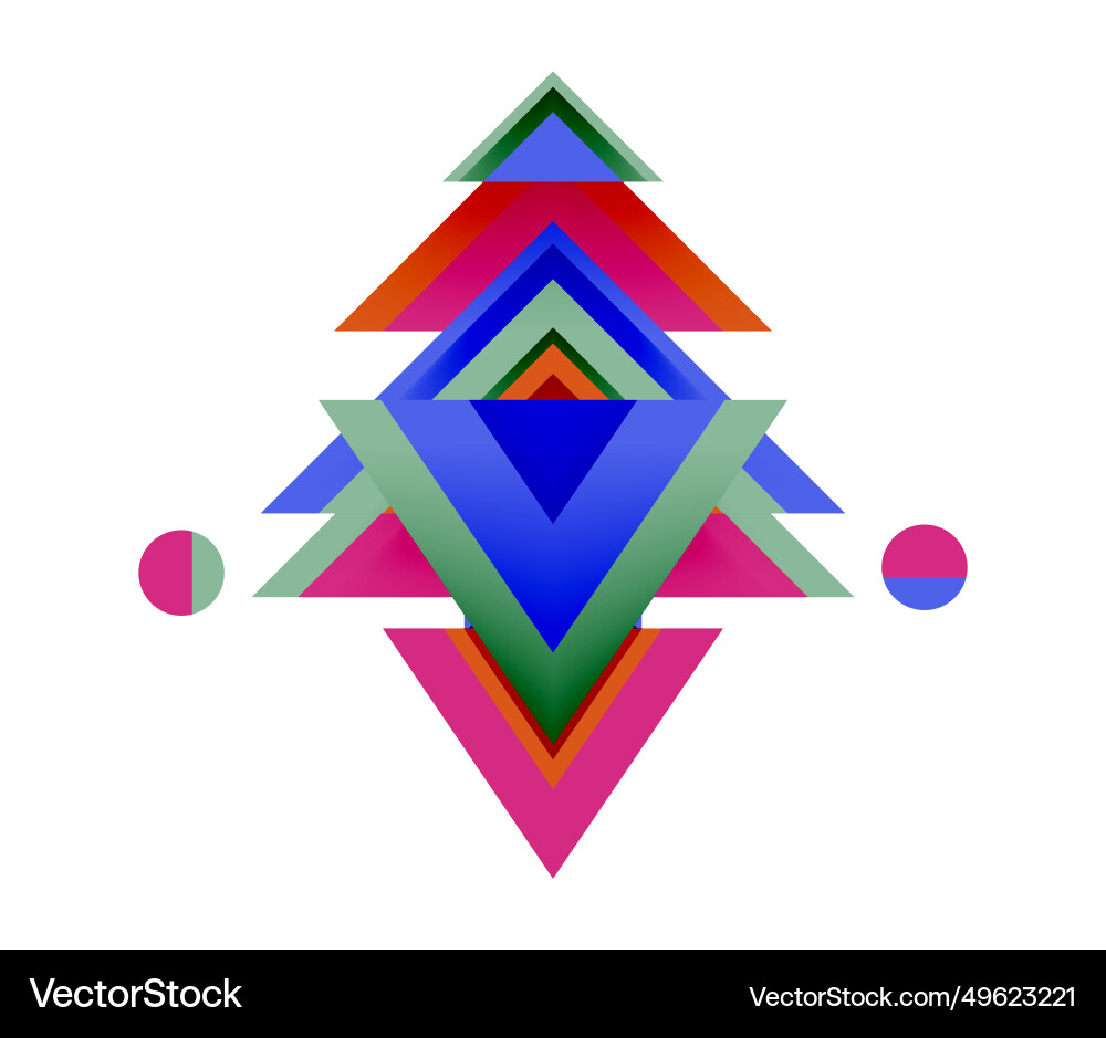 Christmas tree abstract geometric triangles new Vector Image