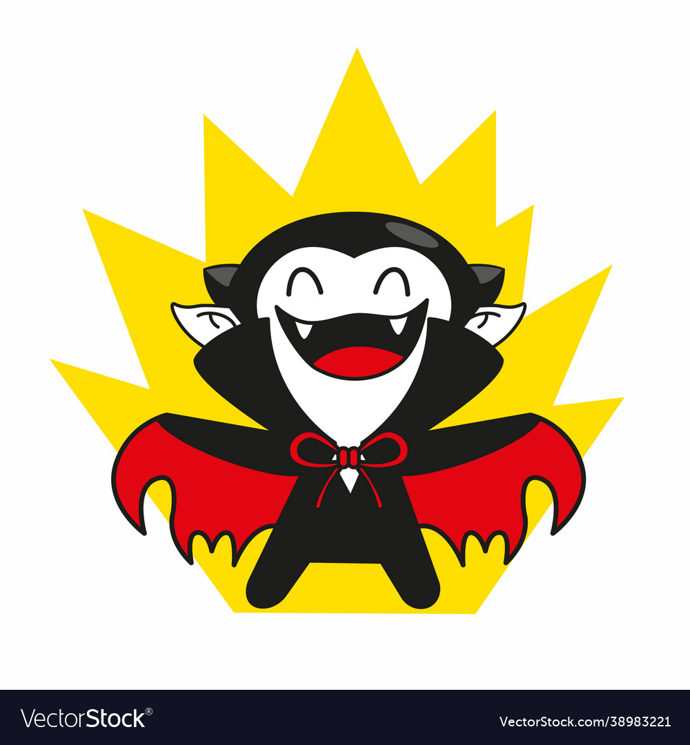 Cute little vampire happy pose halloween Vector Image