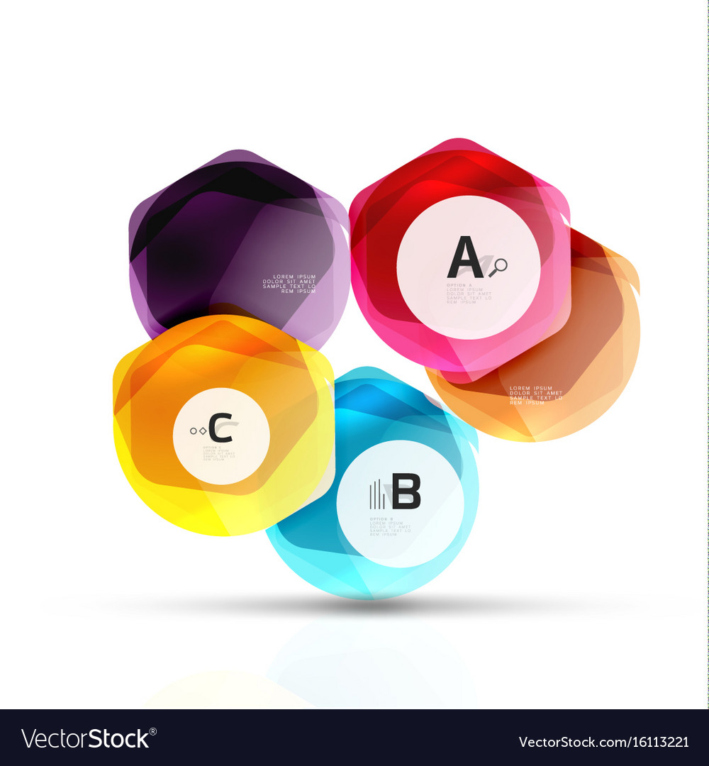 Geometrical hexagon aqua elements Royalty Free Vector Image