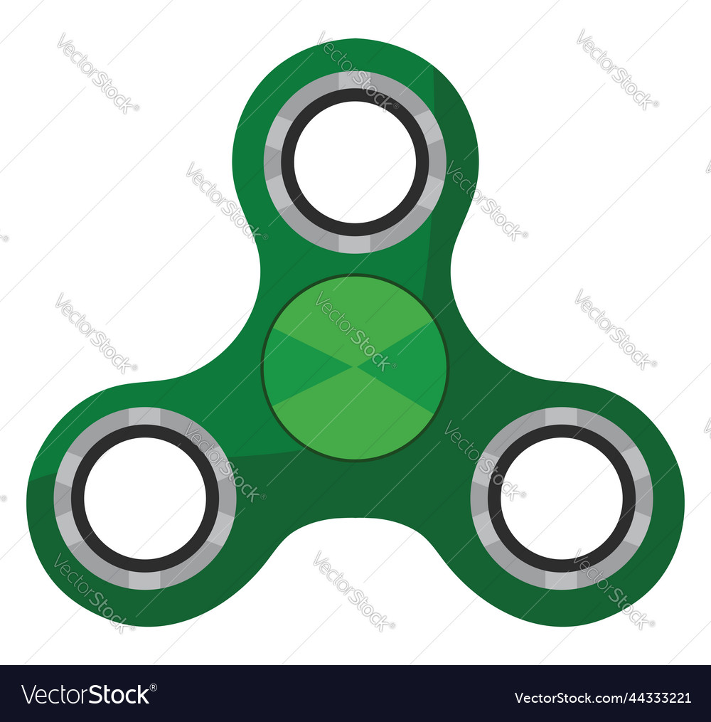 Green fidget spinner on a white background Vector Image