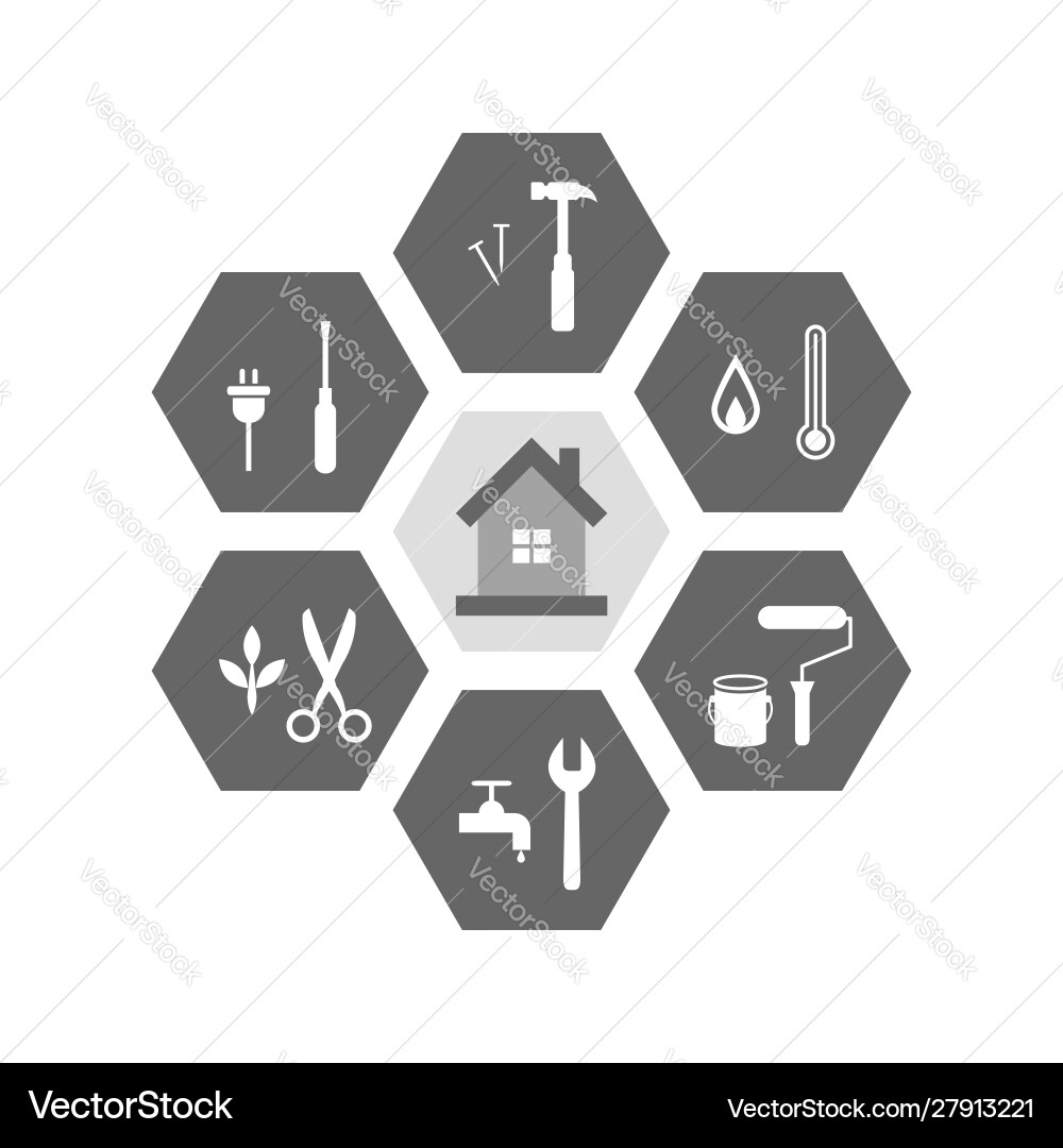 House and tools as repair renovation concept Vector Image