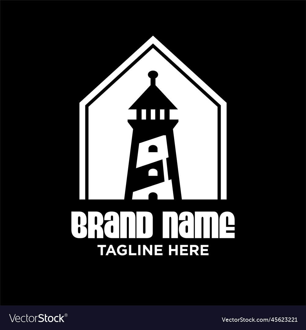 Lighthouse logo design Royalty Free Vector Image