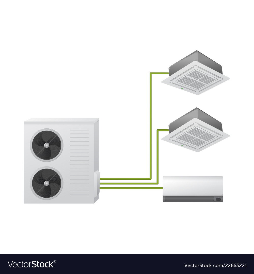 Multi split air conditioning system Royalty Free Vector