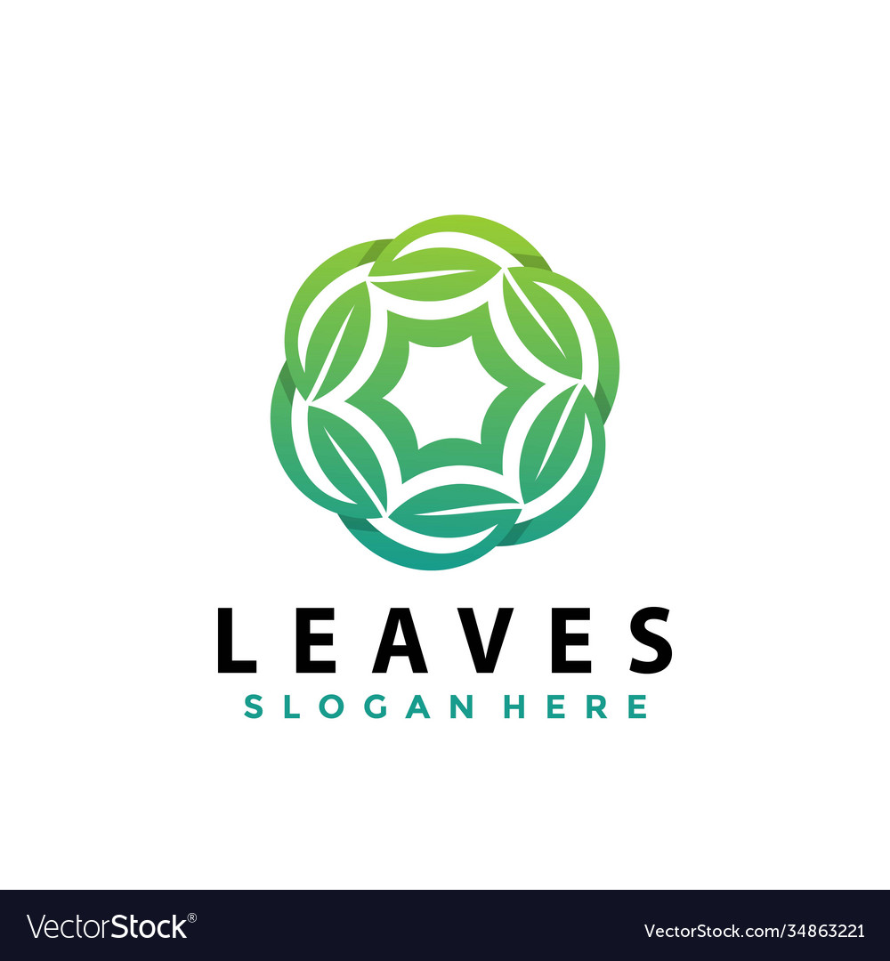 Nature logo leaf ring logo design Royalty Free Vector Image