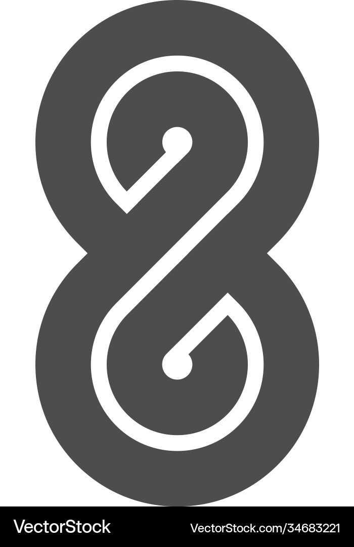 Number eight logo 8 type alphabet math typo Vector Image