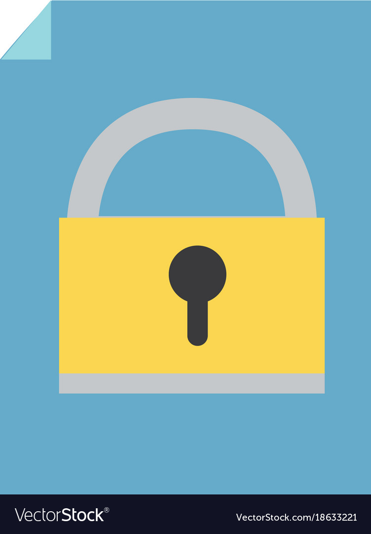 Padlock security symbol inside paper sheet Vector Image