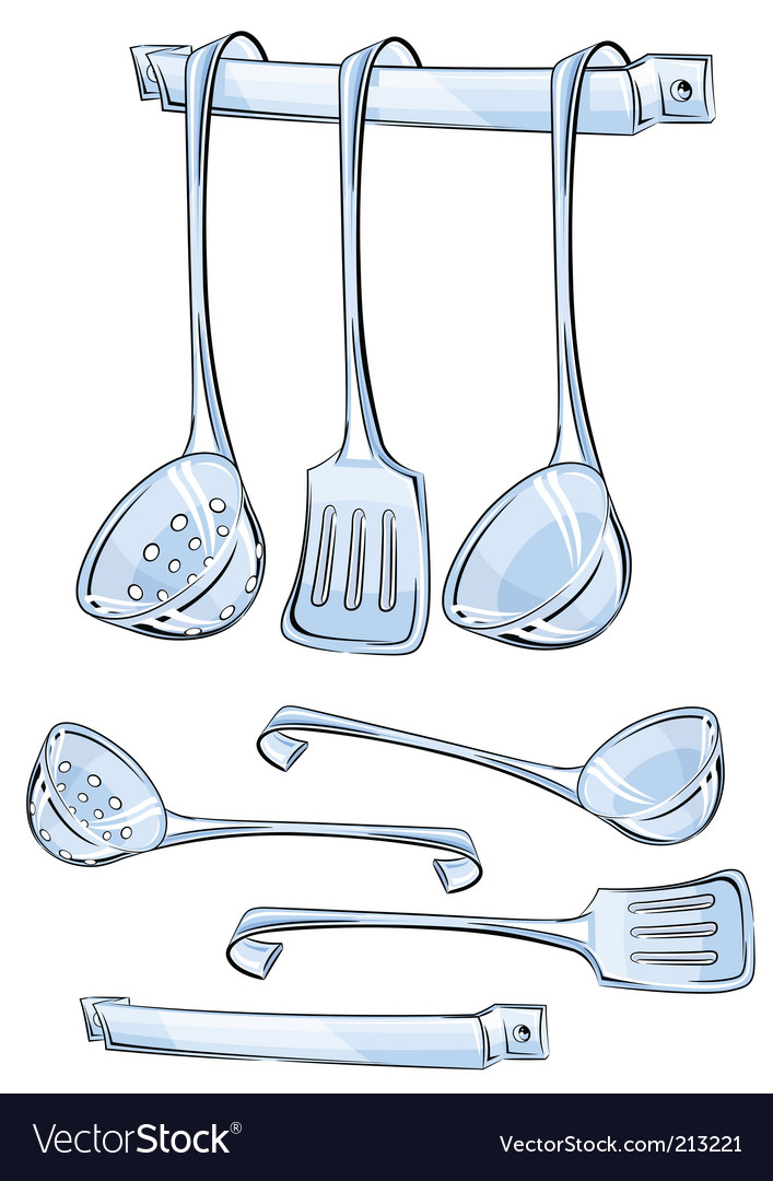Set kitchen utensils Royalty Free Vector Image