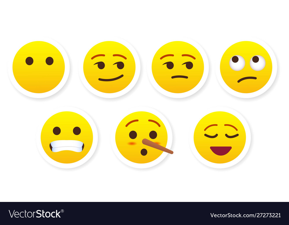 Set stickers emotions Royalty Free Vector Image