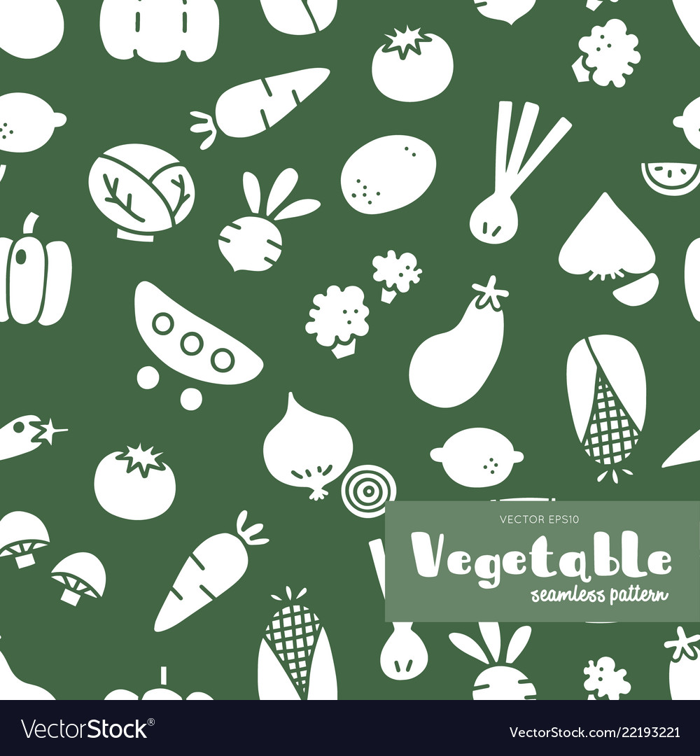 Vegetable hand draw seamless pattern Royalty Free Vector
