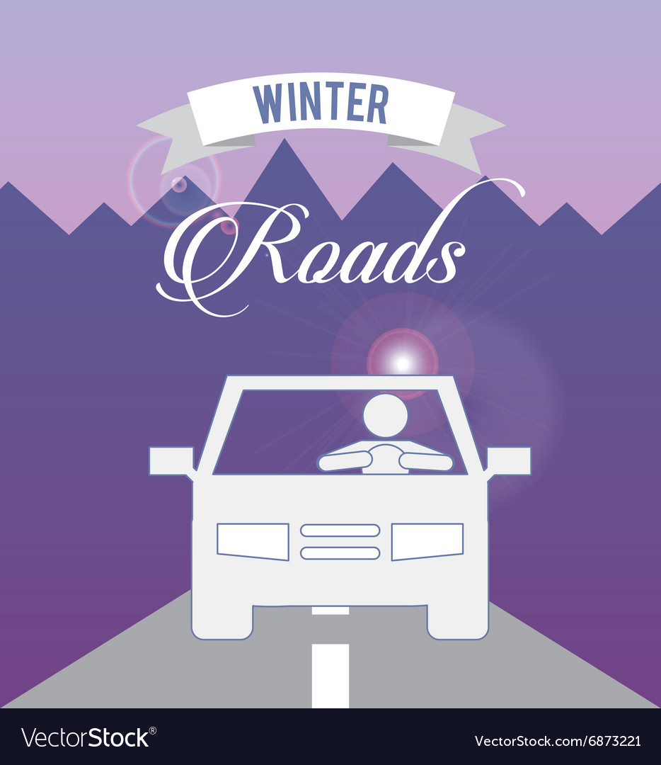 Winter roads design Royalty Free Vector Image - VectorStock