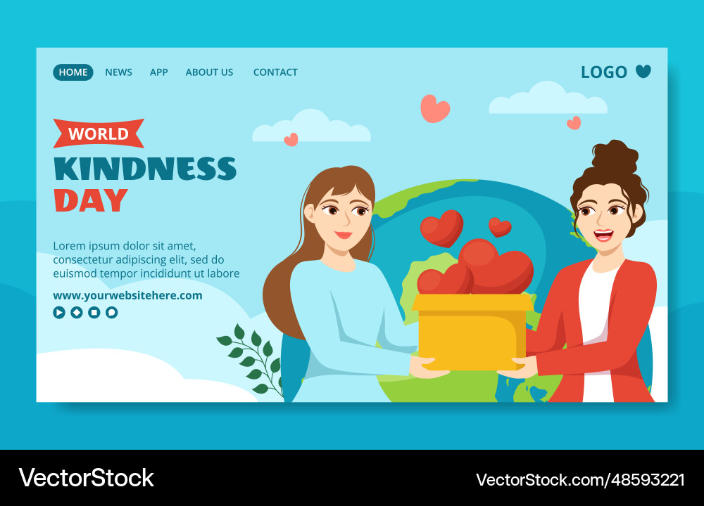 World kindness day social media landing page Vector Image