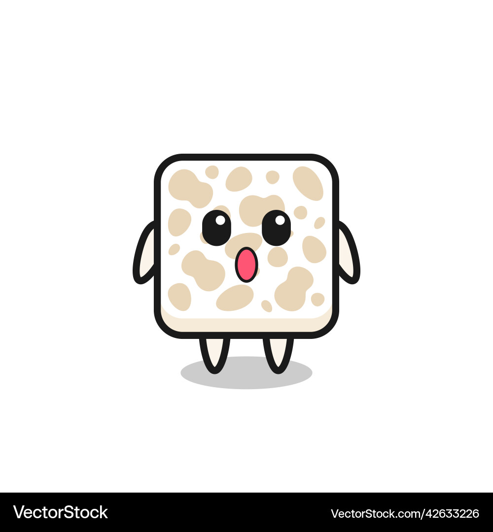 Amazed expression of the tempeh cartoon Royalty Free Vector