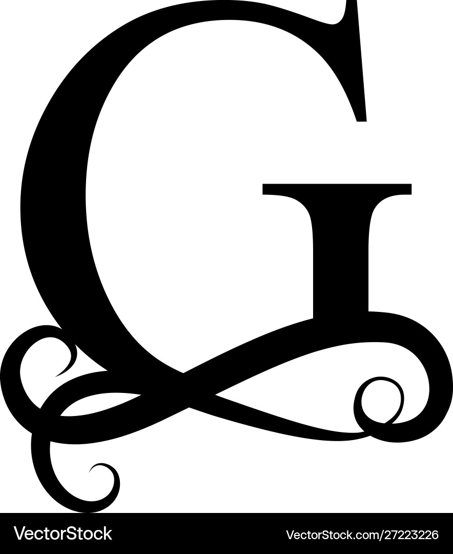 Black letter g capital for monograms Royalty Free Vector