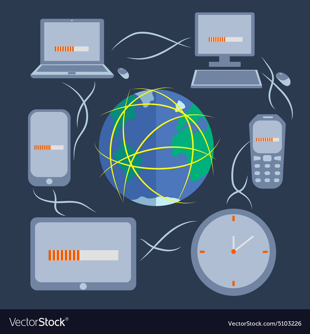 Computer technology and communication Royalty Free Vector