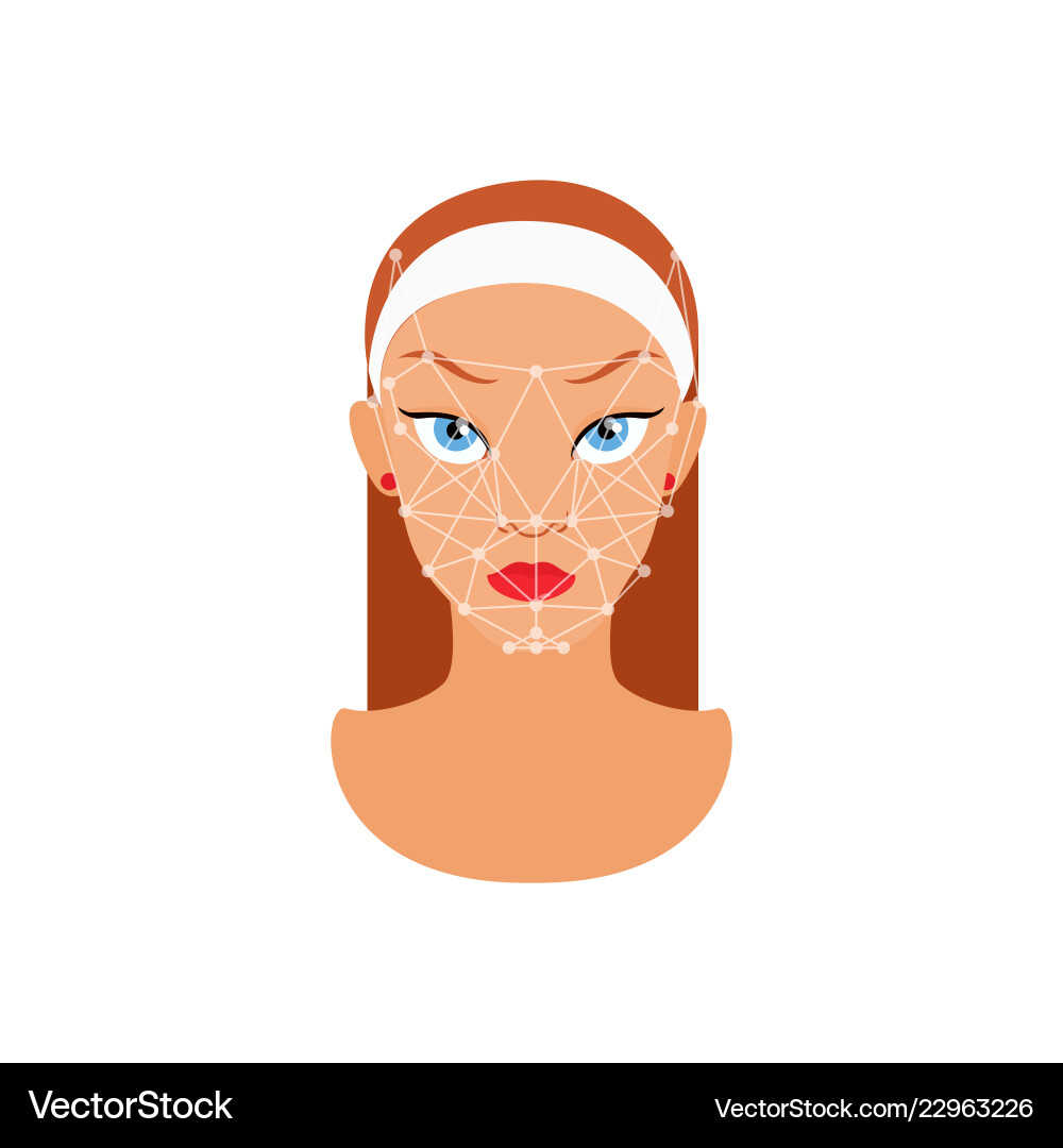 Face recognition woman video search Royalty Free Vector