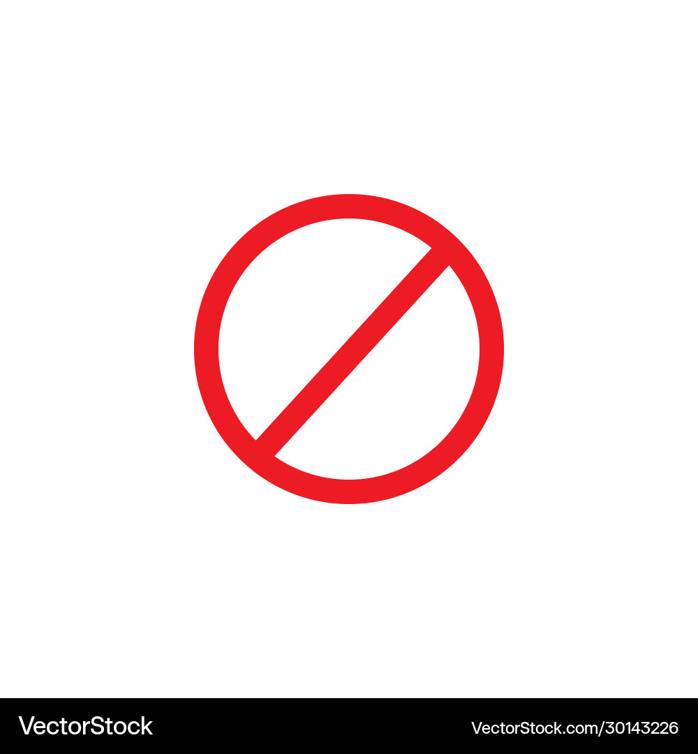 Forbidden sign symbol flat style on white Vector Image