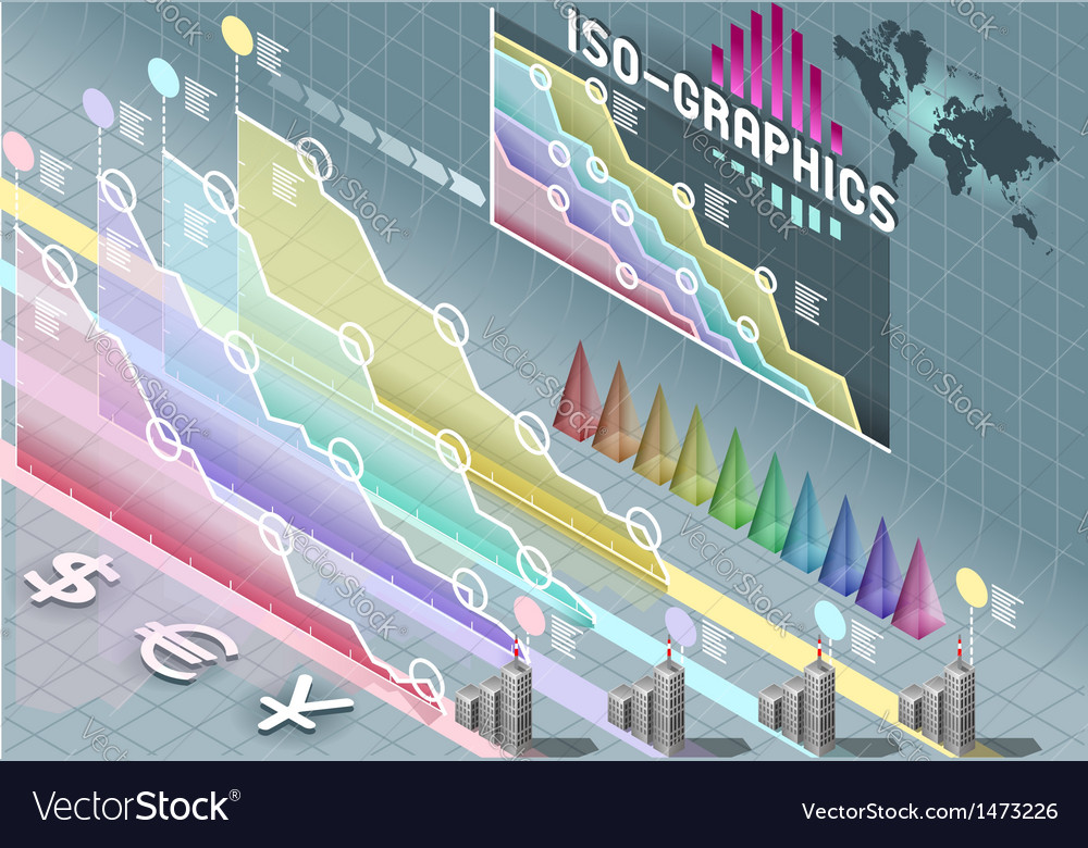 Isometric infographic set elements Royalty Free Vector Image