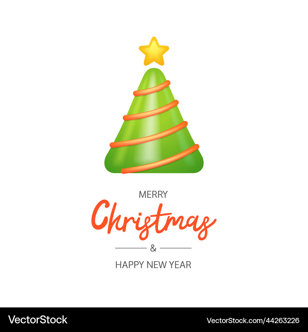 Merry christmas tree and happy new year Royalty Free Vector