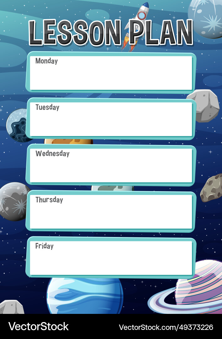 Outer space planet background for lesson plan Vector Image