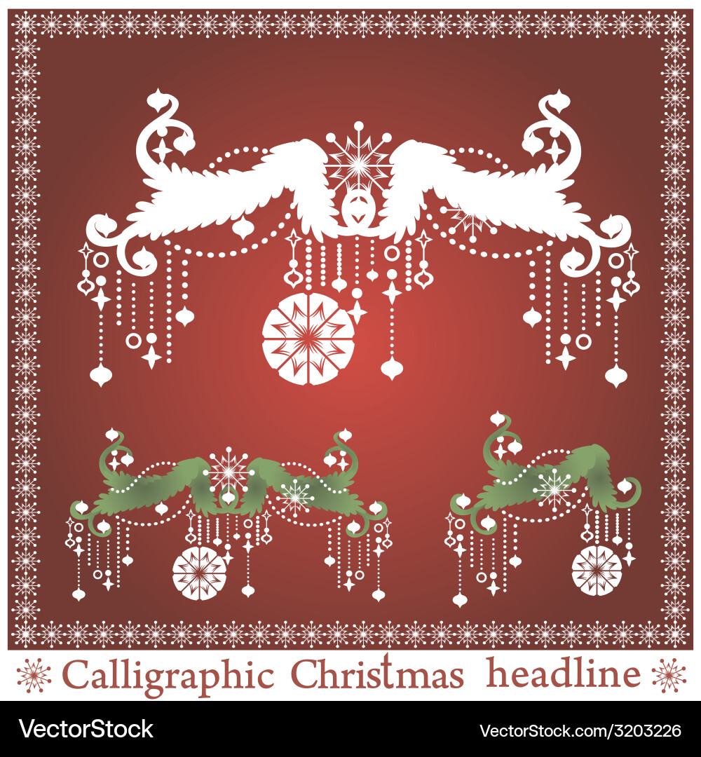 Set of christmas headlines Royalty Free Vector Image