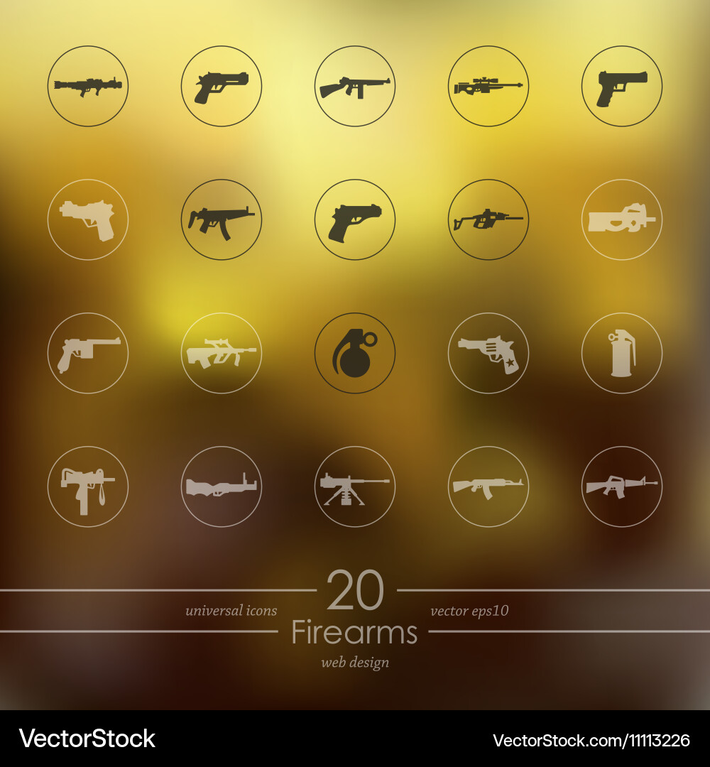 Set of firearms icons Royalty Free Vector Image