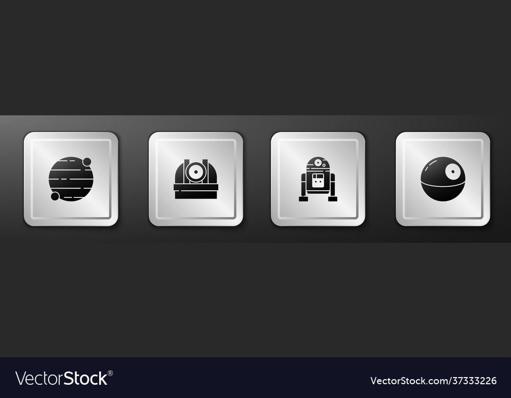 Set planet astronomical observatory robot Vector Image