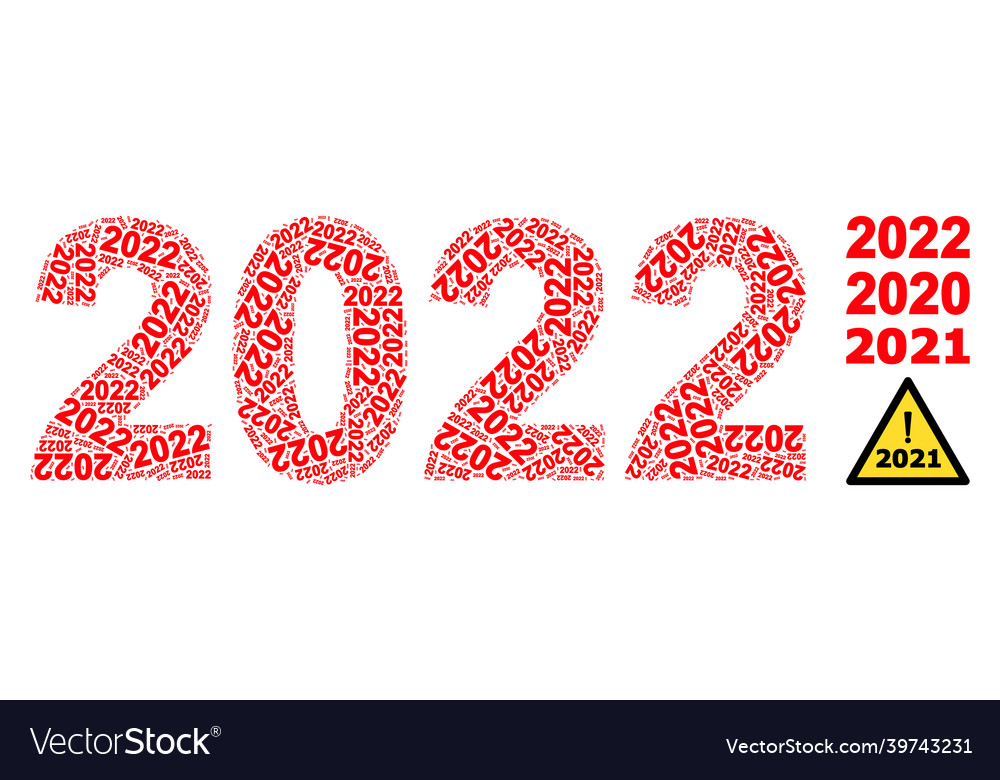 2022 year digits icon recursive composition Vector Image