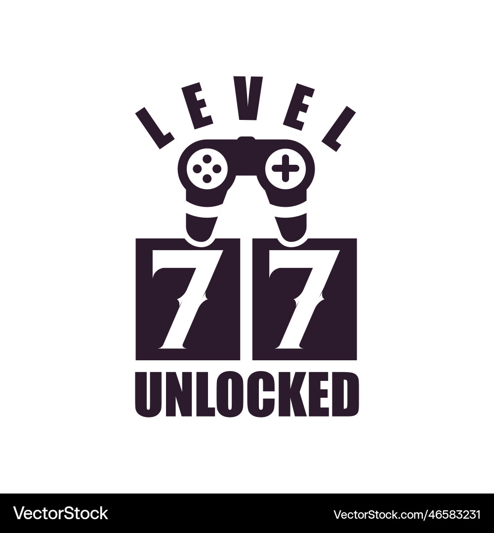 77th birthday for gaming lovers level 77 unlocked Vector Image
