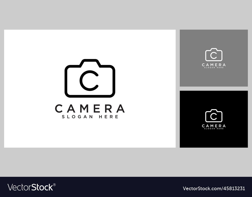 Camera logo design template Royalty Free Vector Image