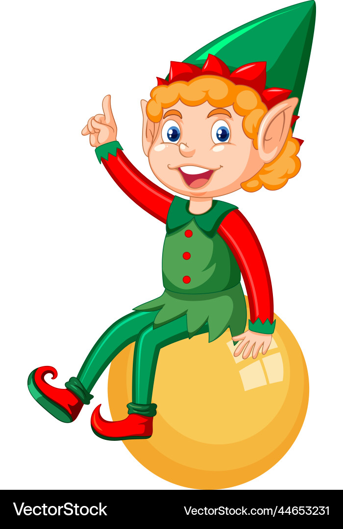 Cute kid wearing elf costume cartoon Royalty Free Vector