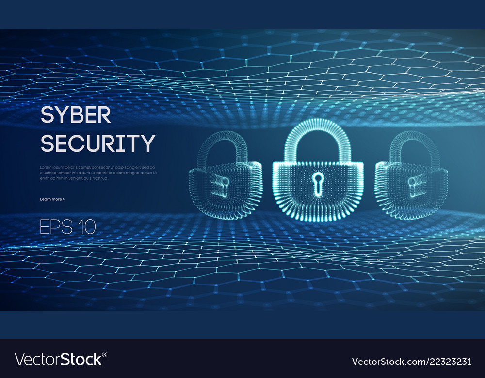 Cyber lock security Royalty Free Vector Image - VectorStock