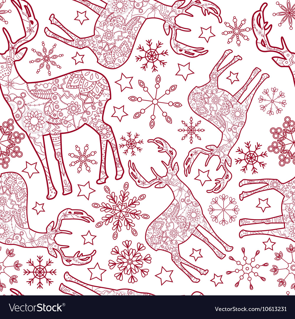 Deer seamless pattern Royalty Free Vector Image