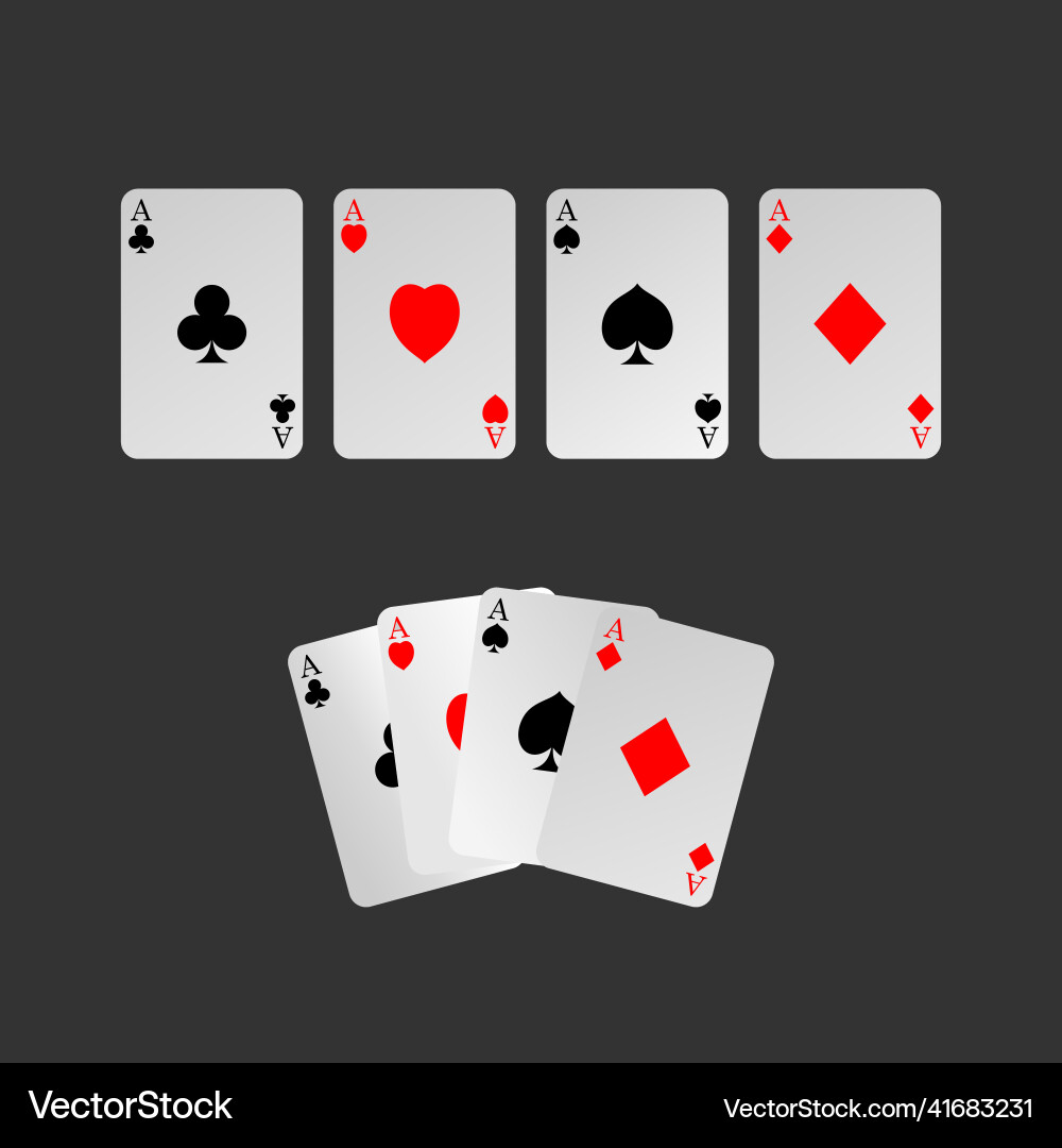 Four types of ace card logo design abstract Vector Image
