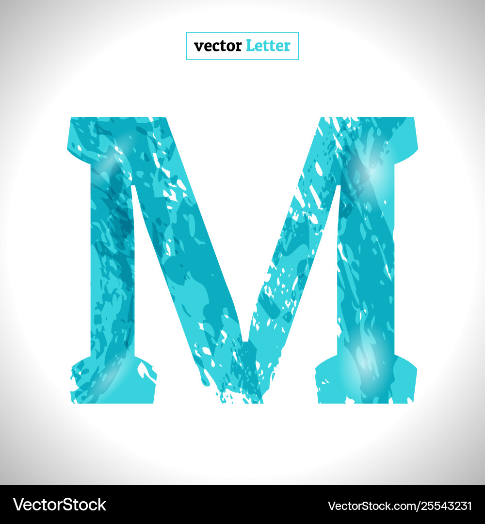 Grunge symbol font blue sketch style Royalty Free Vector