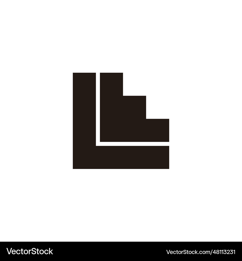 Letter l stairs square geometric symbol simple Vector Image