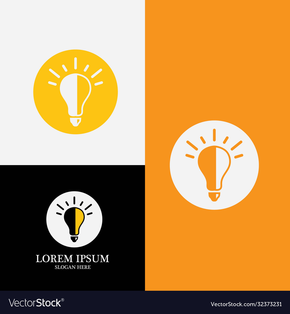 Light bulb symbol logo template Royalty Free Vector Image