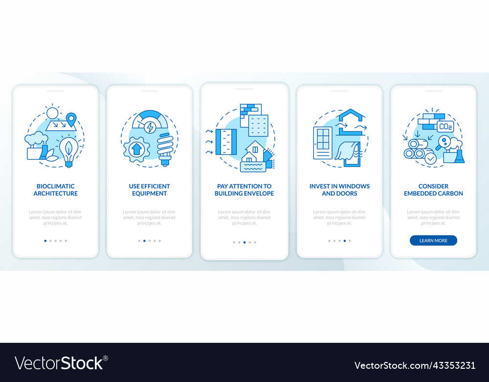 Net Zero Design Approach Blue Onboarding Mobile Vector Image