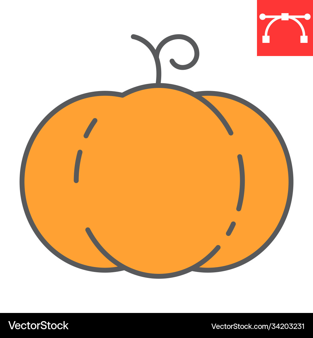 Pumpkin color line icon thanksgiving Royalty Free Vector
